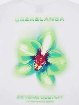Casablanca White Glitch Orchid Long-sleeve T-shirt - Multicolour