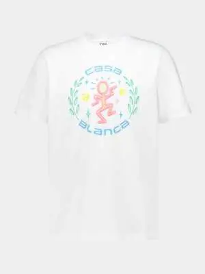 Casablanca White Dance Joy Organic Cotton T-shirt - Multicolour