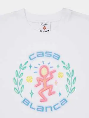 Casablanca White Dance Joy Organic Cotton T-shirt - Multicolour