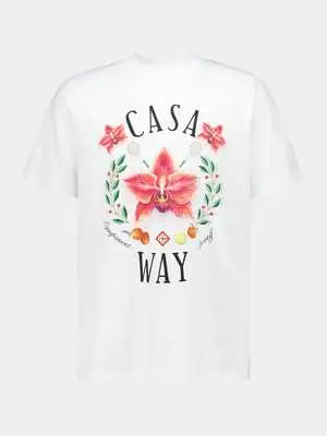 Casablanca White Casa Way Orchid T-shirt - Multicolour