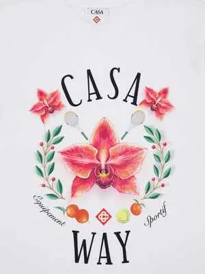 Casablanca White Casa Way Orchid T-shirt - Multicolour