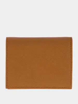 FERRAGAMO Natural Gancini Compact Wallet - Brown