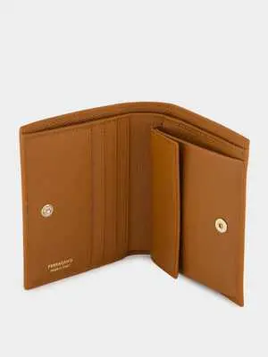 FERRAGAMO Natural Gancini Compact Wallet - Brown