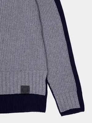 Stella McCartney Contrast Panel Turtleneck Jumper - Blue