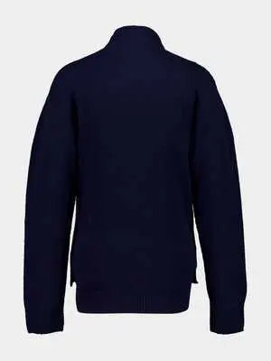 Stella McCartney Contrast Panel Turtleneck Jumper - Blue