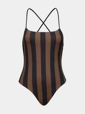Fendi Ff Pequin Reversible Swimsuit