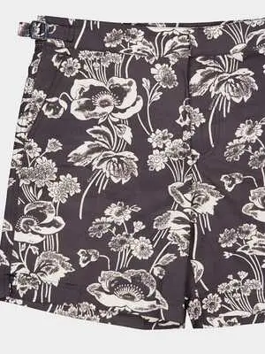 Commas Peony Print Swim Shorts - Black