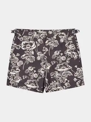 Commas Peony Print Swim Shorts - Black