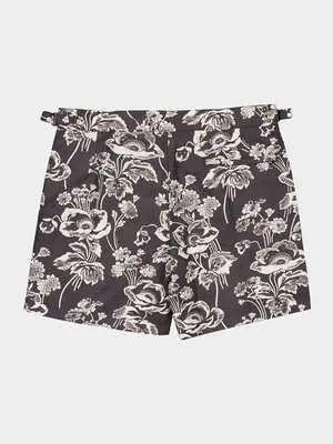 Commas Peony Print Swim Shorts - Black