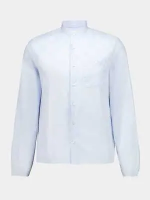 Prada Astro Cotton Mandarin Shirt - Blue