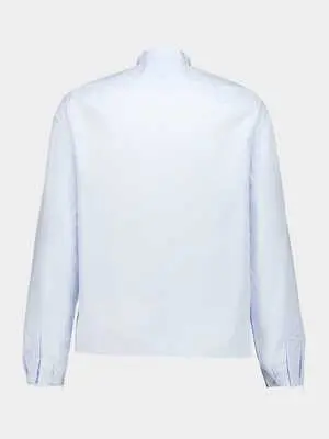 Prada Astro Cotton Mandarin Shirt - Blue
