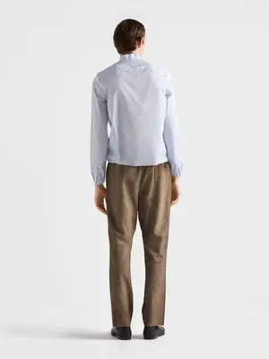 Prada Astro Cotton Mandarin Shirt - Blue