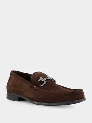 FERRAGAMO Suede Gancini Loafers