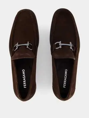 FERRAGAMO Suede Gancini Loafers