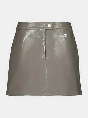 COURREGES Reedition Vinyl Mini Skirt - Grey