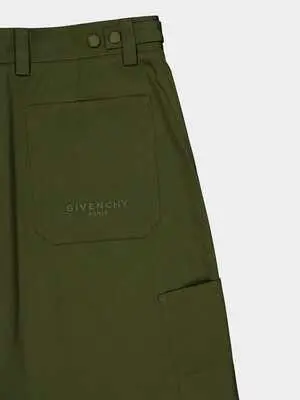 Givenchy Cotton Twill Cargo Trousers - Green