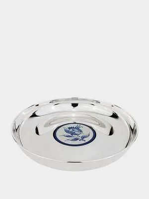 LEITÃO &AMP; IRMÃO 925 Dish With Portuguese Floral Tile - Silver