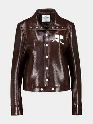 COURREGES Vinyl Reedition Jacket Brown