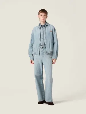 Miu Miu Light Chambray Blouson Jacket - Blue