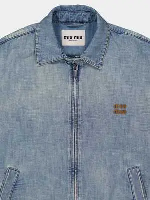 Miu Miu Light Chambray Blouson Jacket - Blue