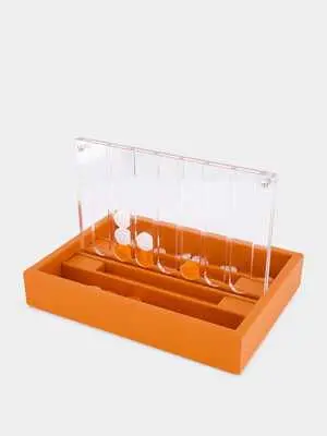 Hector Saxe Paris Leather Connect 4 Game - Orange