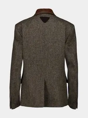 Prada Chevron Wool Single-breasted Jacket