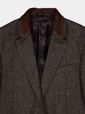 Prada Chevron Wool Single-breasted Jacket