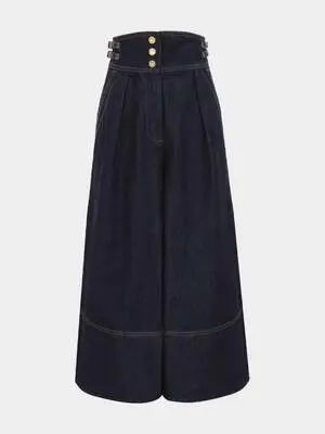 Zimmermann Night Sky Rebellion Denim Tailored Trousers - Blue