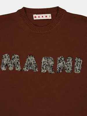 Marni Wool Logo Sweater - Brown