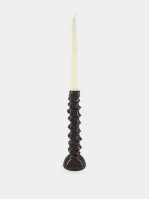 POMAX Turret Candle Holder - Brown