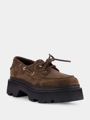 Santoni Suede Platform Loafers