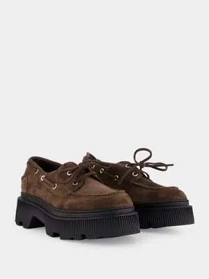 Santoni Suede Platform Loafers