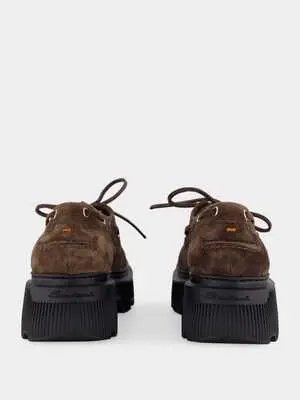Santoni Suede Platform Loafers