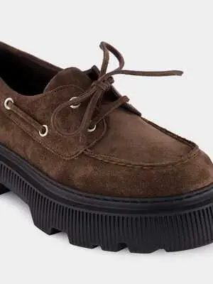 Santoni Suede Platform Loafers
