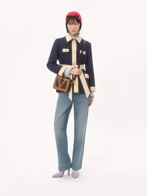 Valentino Garavani Belted Pea Coat - Blue