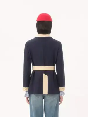 Valentino Garavani Belted Pea Coat - Blue