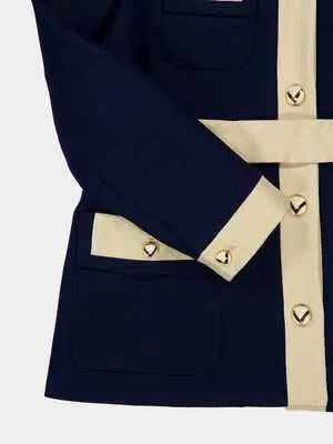 Valentino Garavani Belted Pea Coat - Blue