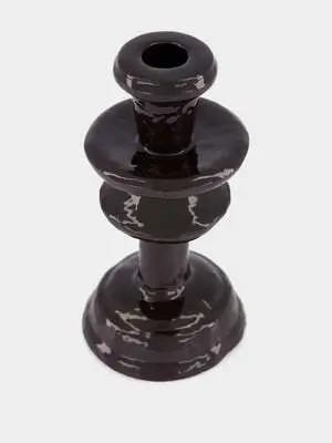 POMAX Dark Aluminium Turret Candle Holder