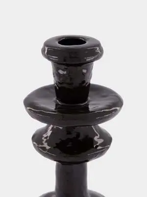 POMAX Dark Aluminium Turret Candle Holder