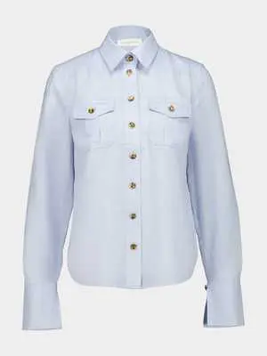 Zimmermann Safari Ramie Shirt - Blue