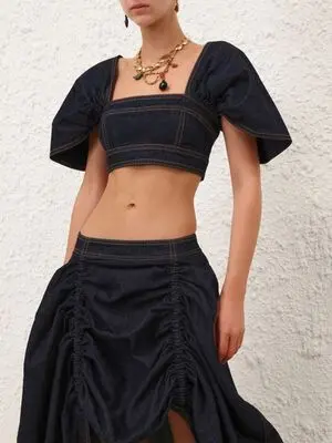 Zimmermann Rebellion Denim Bodice - Blue