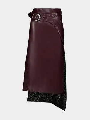Rabanne Vegan Leather Midi Skirt