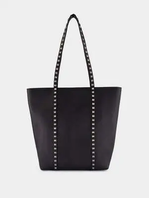 Valentino Garavani Rockstud Leather Tote Bag - Black