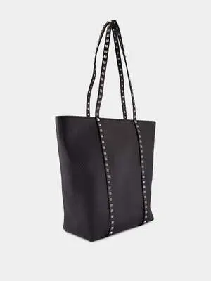 Valentino Garavani Rockstud Leather Tote Bag - Black