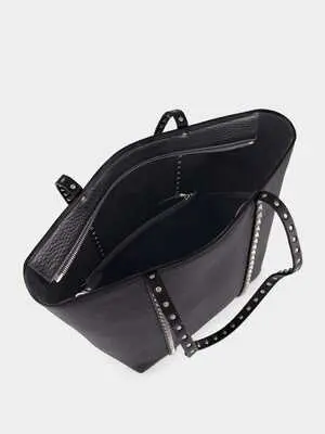 Valentino Garavani Rockstud Leather Tote Bag - Black