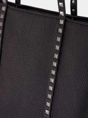 Valentino Garavani Rockstud Leather Tote Bag - Black