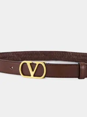 Valentino Garavani Braided Leather Vlogo Belt