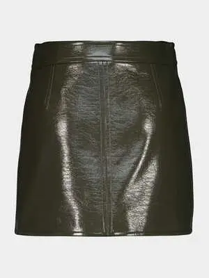 COURREGES Camouflage Vinyl Mini Skirt - Green
