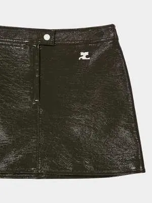 COURREGES Camouflage Vinyl Mini Skirt - Green