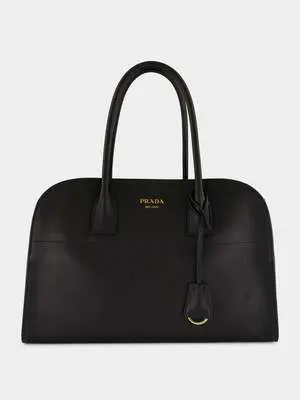 Prada Leather Tote Bag - Black